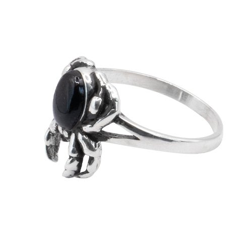 Araña migala de plata con piedra negra - Soul Barcelona